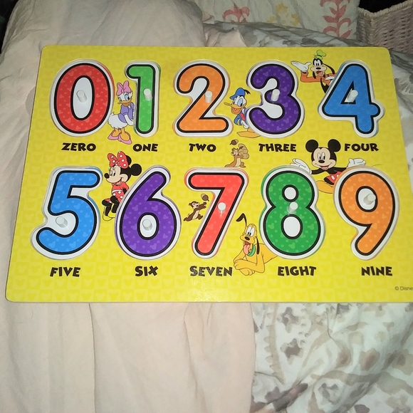 Melissa & Doug | Toys | Disney Mickey Mouse Numbers Wooden Peg Puzzle ...